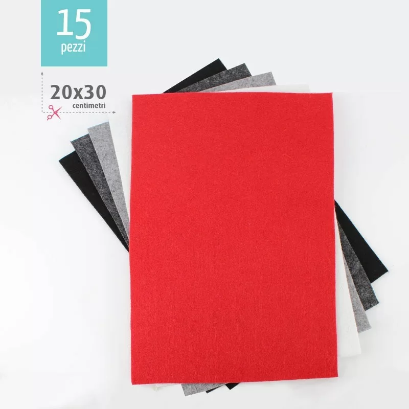 Kit Risparmio 15 Fogli Feltro 20X30 Cm - Design | Idee in Feltro®