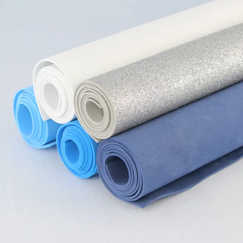 Solid Color Eva Rubber and Glitter Savings Kit - 5 rolls 50X100 cm ...
